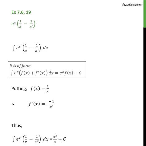 Ex 76 19 Integrate Ex 1x 1x2 Class 12 Cbse Integration B