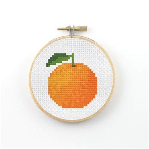 Orange Cross Stitch Pattern Instant Pdf Download