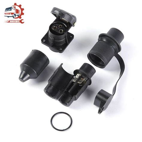 Aohewei 3pin Trailer Plug Towing Socket Connector 12v Screw End 3 Way
