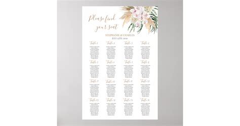 Boho Chic Wedding Seating Chart Zazzle