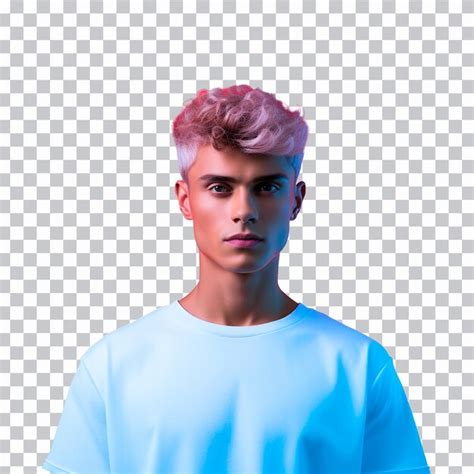 Premium Vector Vector Chico Con El Pelo Tintado De Rosa Con
