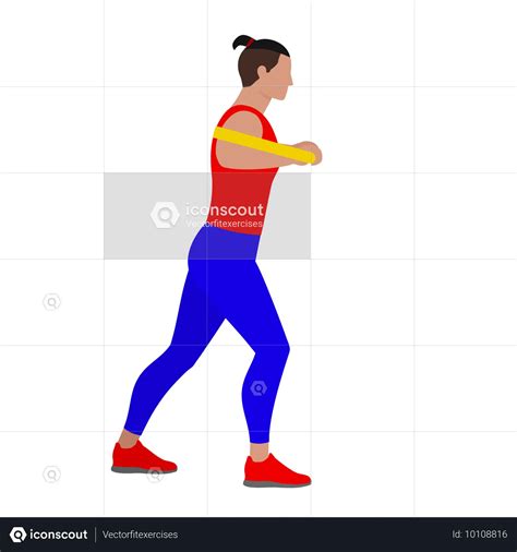 Man Doing Resistance Band Chest Press Exercise For Chest Animation