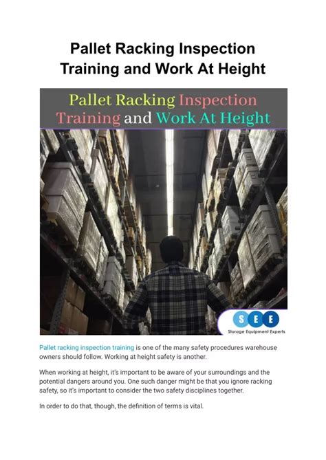 Ppt Pallet Racking Inspection Training And Work At Height Powerpoint