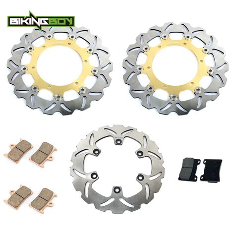 BIKINGBOY Motorcycle Front Rear Brake Disk Rotor Pad For YAMAHA YZF R1 1000 YZFR1 YZF R1 YZF1000