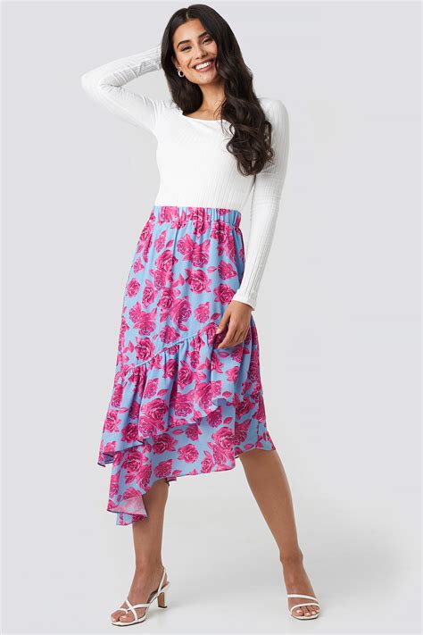 Bottom Frill Midi Skirt Multicolor Na Kd