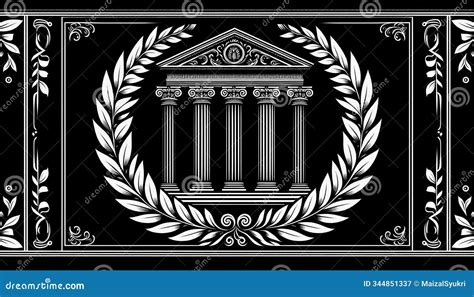 Classical Column Stencil Set Vector Illustration