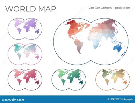 Low Poly World Map Set Stock Vector Illustration Of Internet 173825877