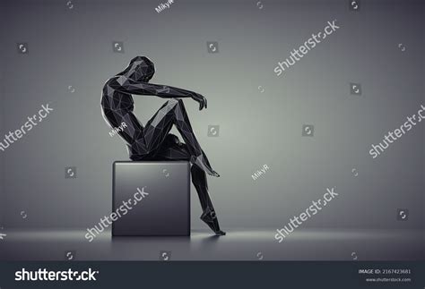 Man Made Polygons Posing On Cube Stock Illustration 2167423681 Shutterstock