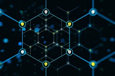 premium photo an abstract digital network with nodes and encryption