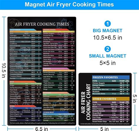 Air Fryer Cheat Sheet Magnetic Air Fryer Cooking Times