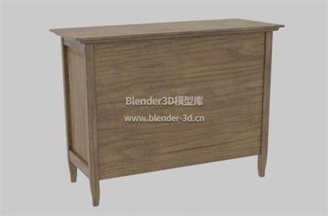 Blender 金色装饰棕色旧抽屉柜子3d模型素材资源免费下载 Blender3d模型库