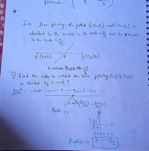 In Line Joining The Points X1 Y1 And X2 Y2 Is Divided By The X Ax