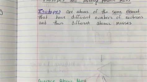 Interactive Notebook Pg Isotopes And Average Atomic Mass YouTube