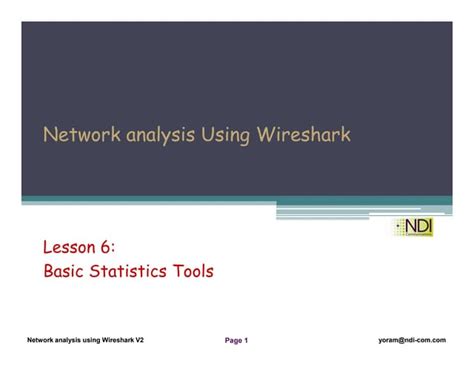 Network Analysis Using Wireshark Chapter 6 Basic Statistics Tools Pdf