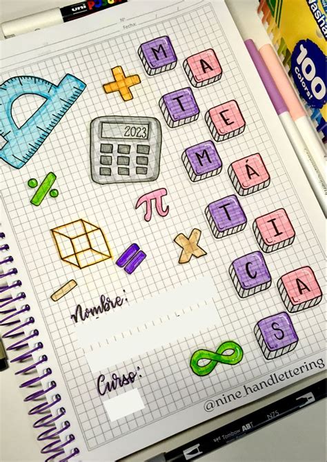 Portada De Matemáticas Portada Para Cuaderno Carátula De