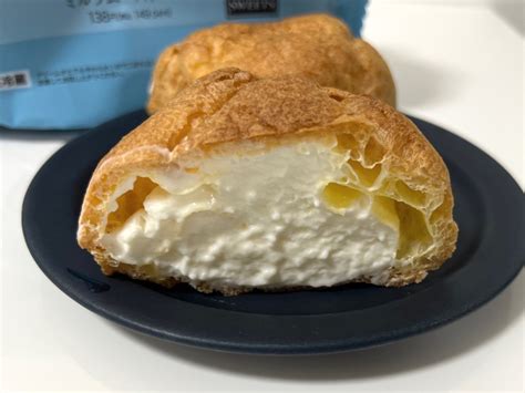 セブン 北海道産牛乳使用ミルクムースシュー 感想レポ 食べぽんちゃん