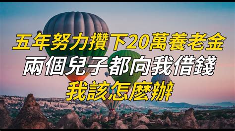 五年努力攢下20萬養老金，兩個兒子都向我借錢，我該怎麽辦【故事】晚年幸福人生養老情感中老年 Youtube