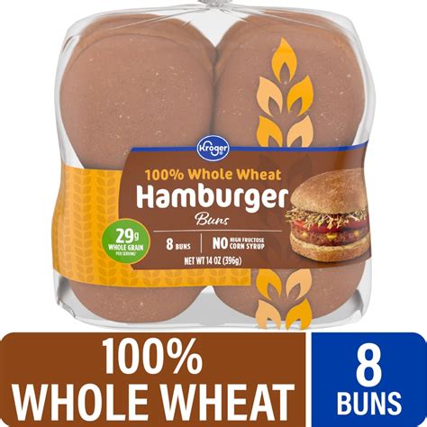 Kroger® 100 Whole Wheat Hamburger Buns 8 Ct 14 Oz Ralphs