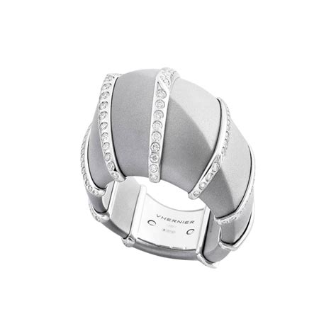 Vhernier Ardis Diamond Sculptural Ring In White Gold And Aluminum