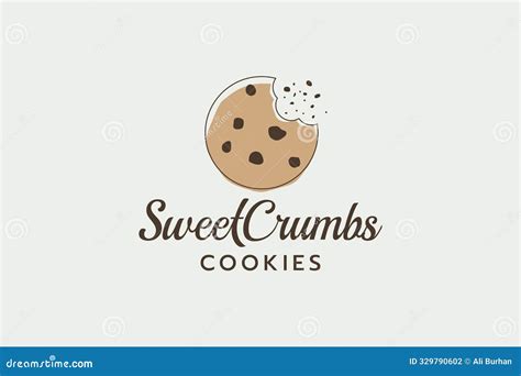 Sweet Crumbs Cookie Logo With A Bitten Cookie And Beautiful Lettering