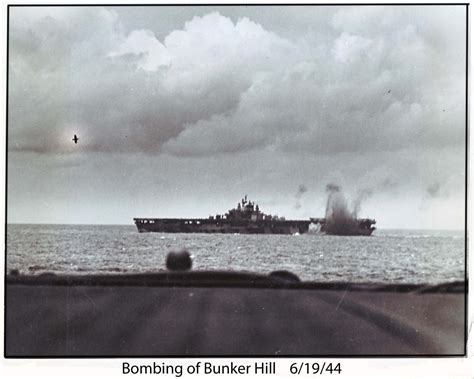 Near Miss On Carrier Bunker Hill During Battle Of Bunker Hill