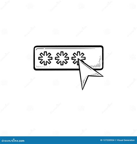 Password With Cursor Hand Drawn Outline Doodle Icon Stock Vector