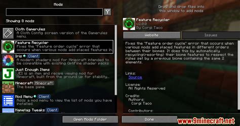 Feature Recycler Mod 1 21 1 1 20 1 Fix Feature Order Cycle Errors