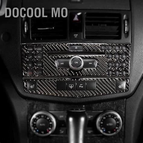 Docool Mo คาร์บอนไฟเบอร์คอนโซลแผงนำทาง Trim Fit สำหรับ Mercedes Benz C Class W204 2005 2012