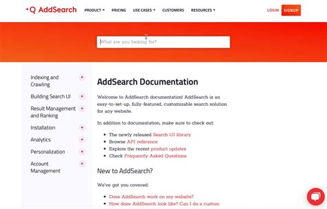 Site Search For Documentation And Knowledge Base Addsearch