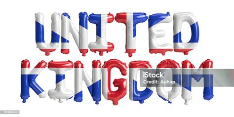 흰색에 고립 된 깃발 색상이있는 영국 편지 풍선의 3d 그림 0명에 대한 스톡 사진 및 기타 이미지 0명 3차원 형태
