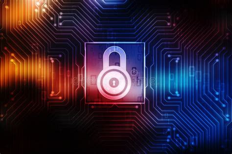 World Map With Closed Pad Lock And Binary Code Background Cyber