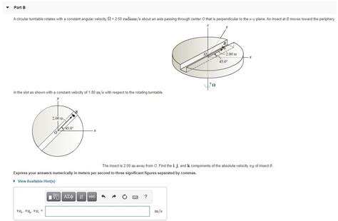 solved part b a circular turntable rotates with a constant