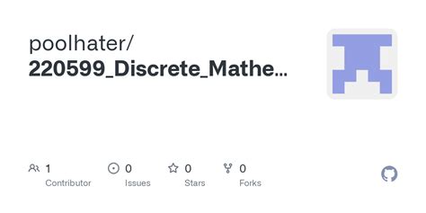 GitHub Poolhater 220599 Discrete Mathematics