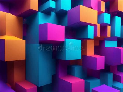 Colorful Blocks Gradient Generative Ai Illustration Stock Illustration
