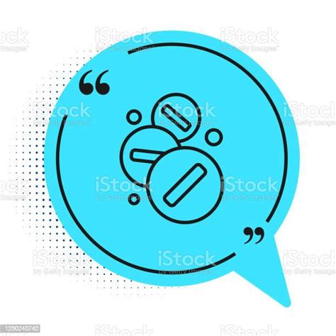 黑線藥丸或片劑圖標隔離在白色背景膠囊丸和藥物標誌藥房設計藍色語音氣泡符號向量插圖向量圖形及更多上癮圖片 上癮 健保和醫療 健康的