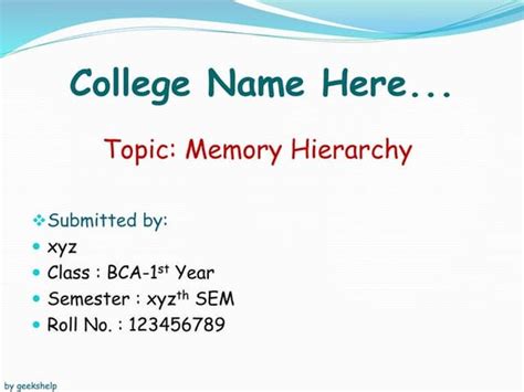 Memory Hierarchy