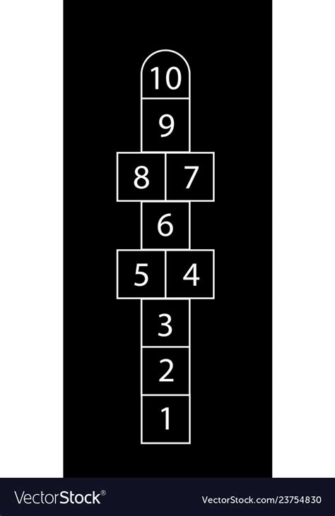 Drawing Of A Hopscotch Court Or Game Royalty Free Vector