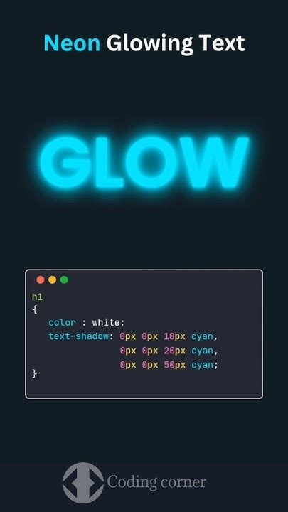 Neon Glowing Text Using Html Css Javascript Coding Viral Webdesign