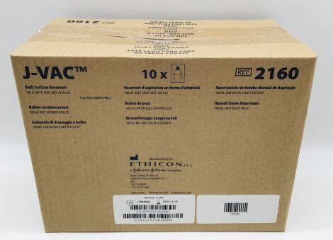 New Ethicon 2160 J Vac Bulb Suction Reservoir Box Of 10 Disposables