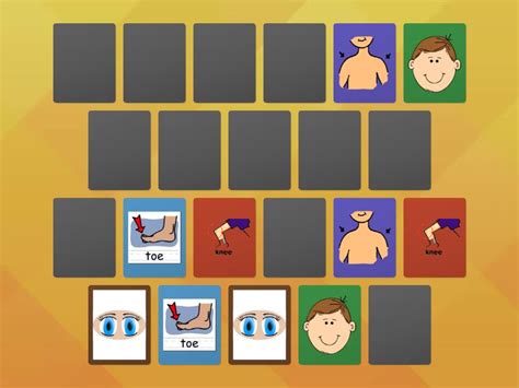 Memory Game Body Parts Matching Pairs