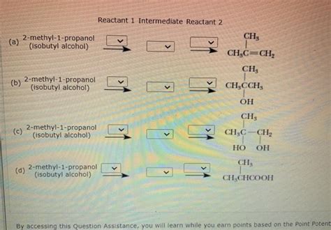 solved reactant 1 intermediate reactant 2 ch a