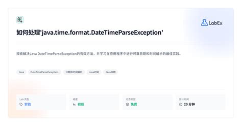 Java Datetimeparseexception 解决方案 日期时间解析最佳实践 Labex
