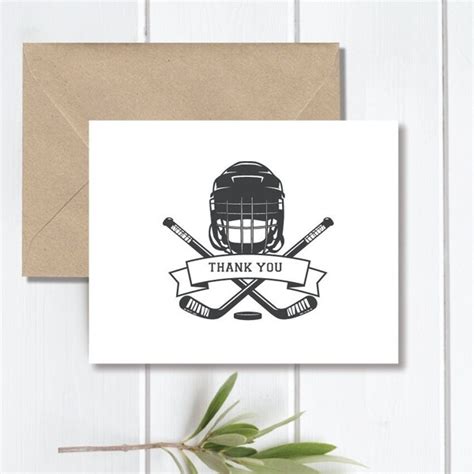 Hockey Themed Thank You Cards Etsy