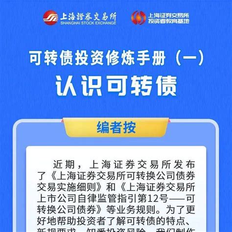 可转债投资修炼手册（一）：认识可转债上交所来源可转债投资
