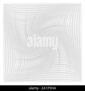Intersecting Lines Mesh Grid With Spirally Rotation Swirl Twirl Effect Stock Vector Image