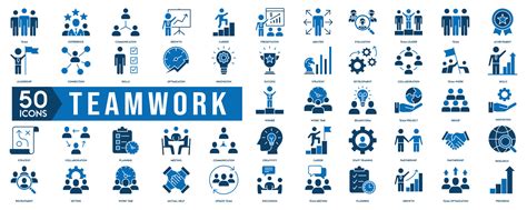Business Teamwork Team Building Work Group And Human Resources Minimal Thin Line Web Icon Set