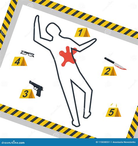 Crime Scene Danger Tapes Vector Stock Vector Illustration Of Blood