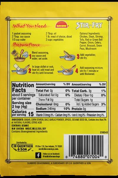 Stir Fry Seasoning Mix Sun Bird