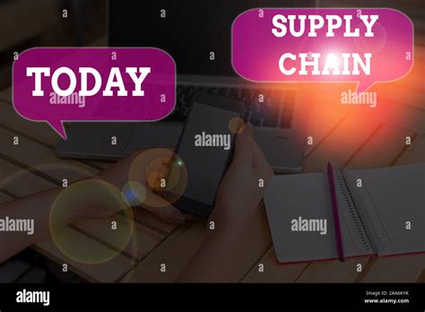 Writing Note Showing Supply Chain Business Concept For Network Between A Company And Suppliers