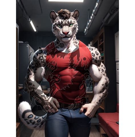 Anthro Snow Leopard Image Digital Download Hd Image Set Unique Concept